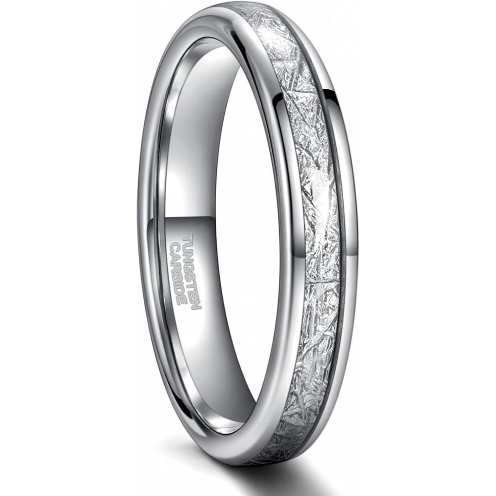 Greenpod 4mm 6mm Tungsten Rings for Men Women Silver Dome Polished ...